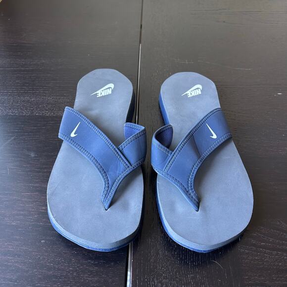 Nike | Shoes | Nike Mens Flip Flops Celso Thong Plus Grey And Blue ...